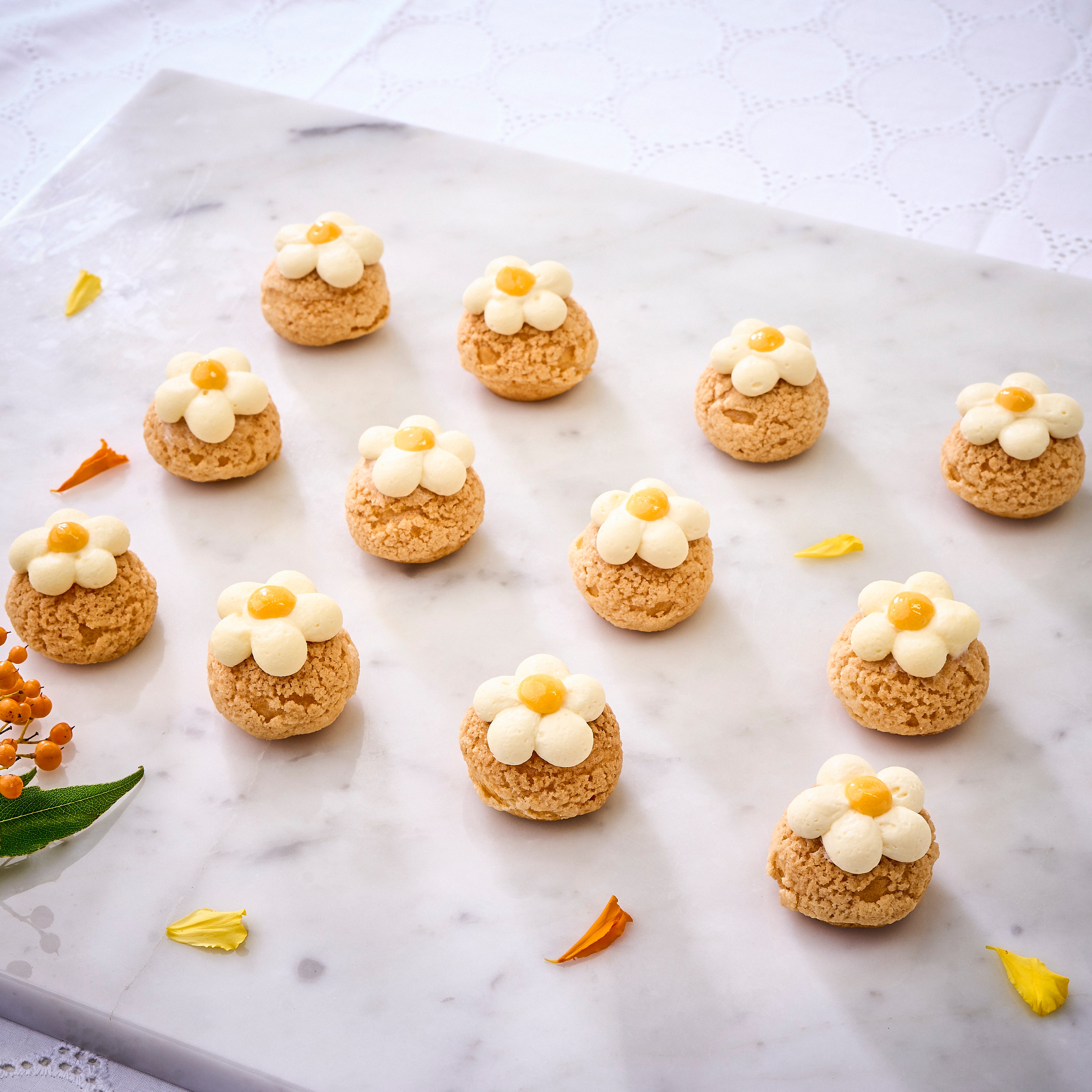 Mango Passion Mini Choux Puff (Box of 12) | Halal Bakery SG – All ...