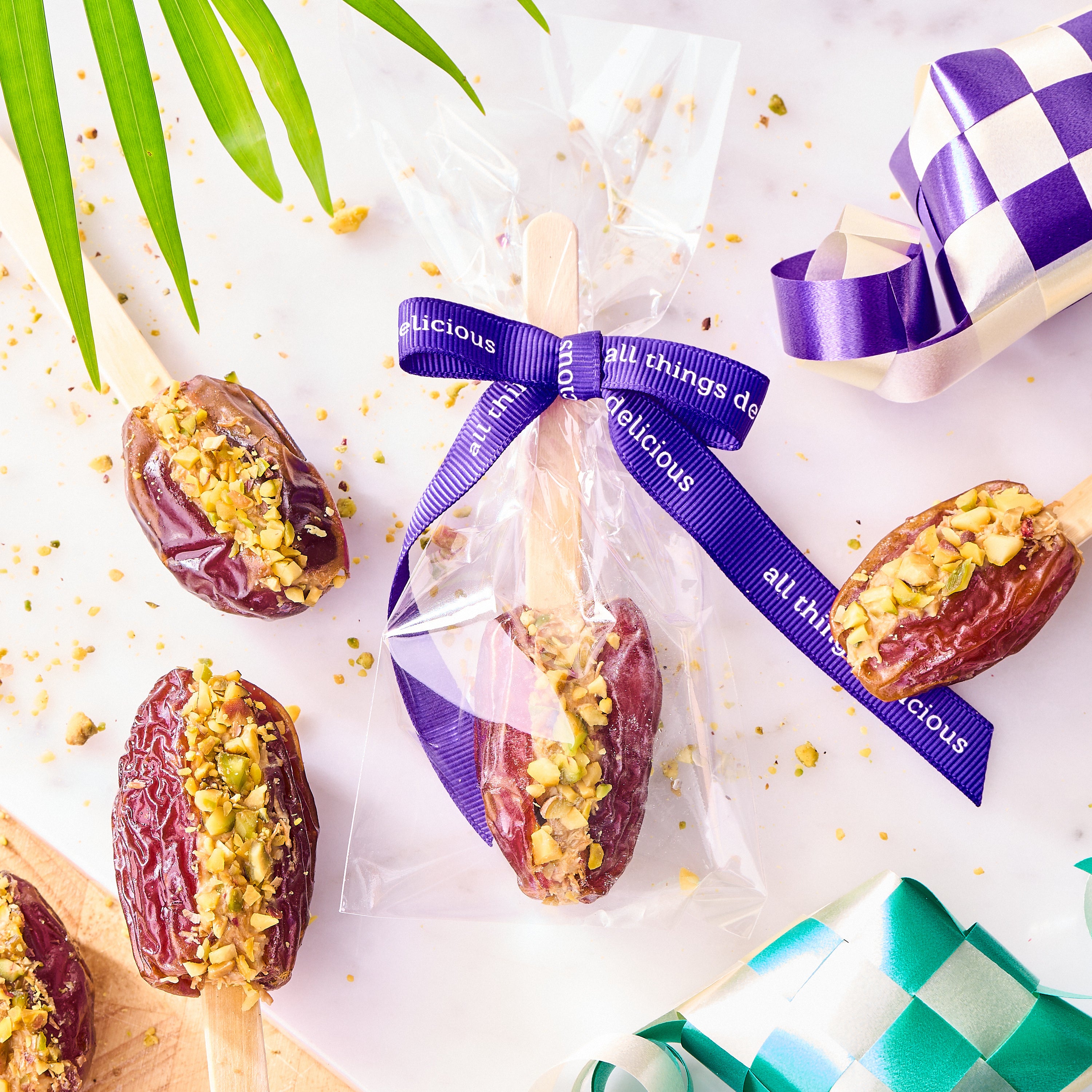 Pistachio Kunafa Date Pops – All Things Delicious