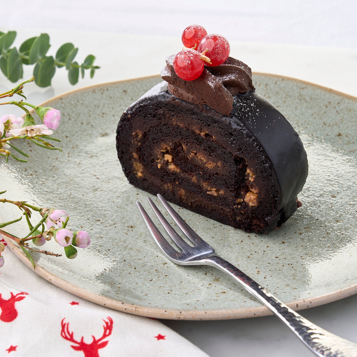 Chocolate Bark Hazelnut Log Cake | Halal Bakery Singapore – All Things ...